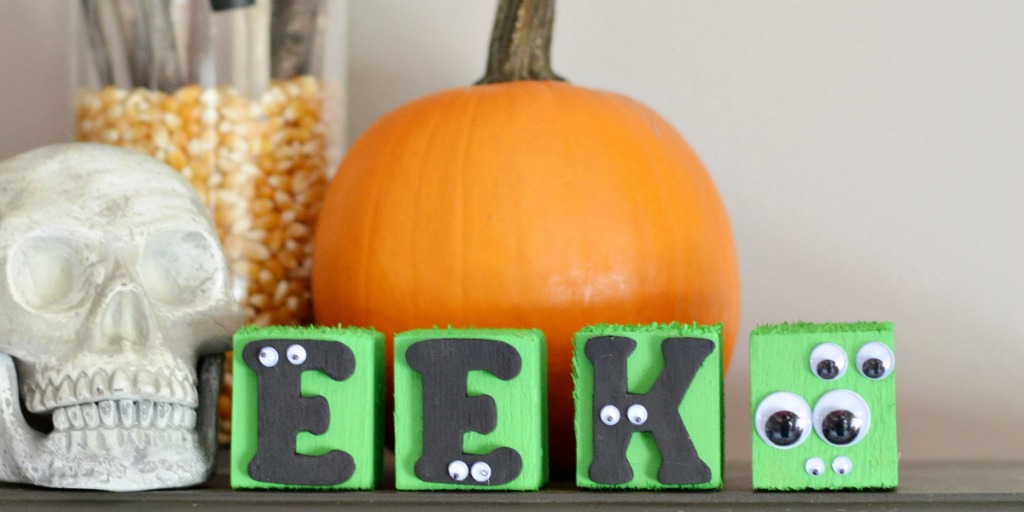 DIY Halloween Decor - Eek Block Craft - Life. Family. Joy