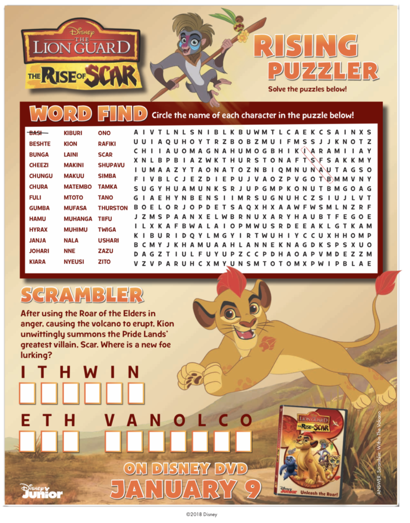Free Printable Disney The Lion Guard Coloring Pages + Activity Sheets ...