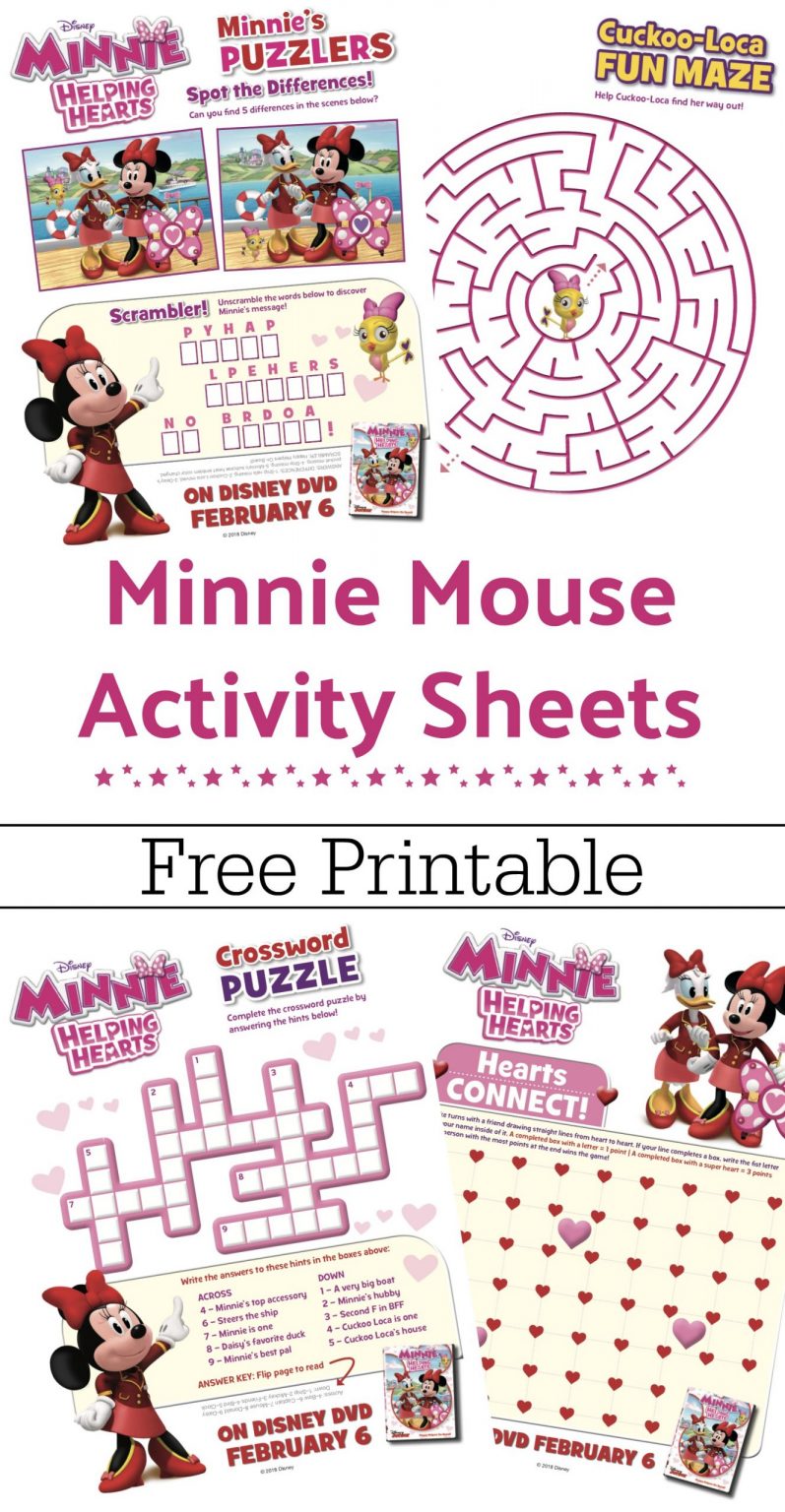 Free Printable Minnie Mouse Activity Sheets - Life. Family. Joy