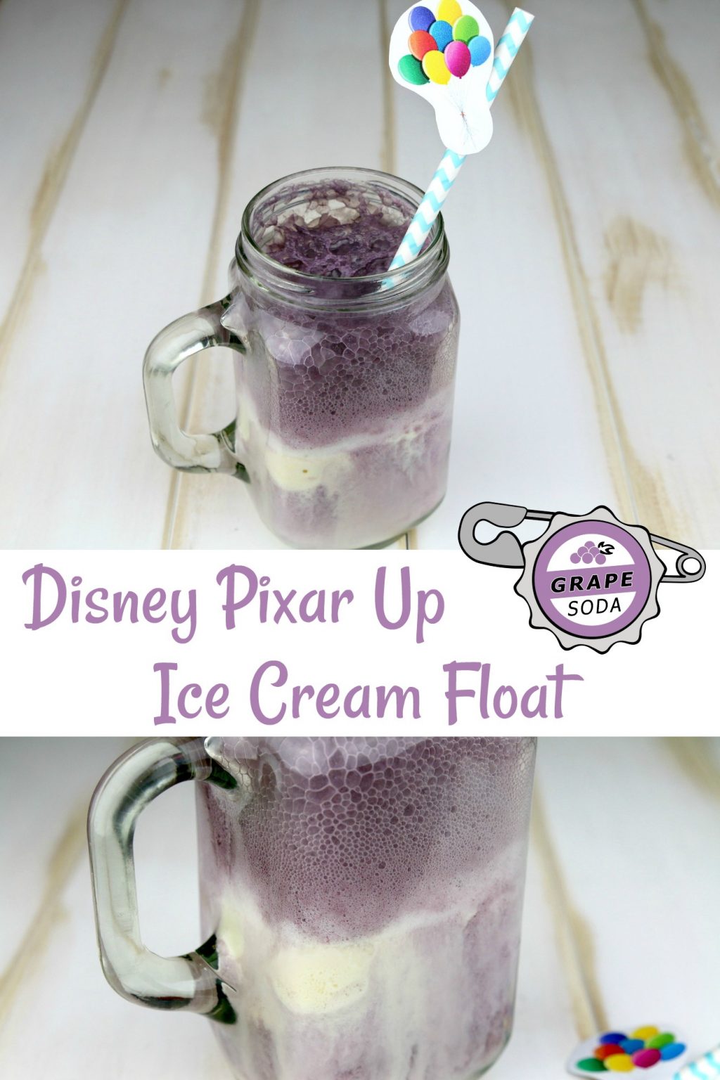 Disney Pixar Up Grape Soda Float - #PixarFest - Life. Family. Joy