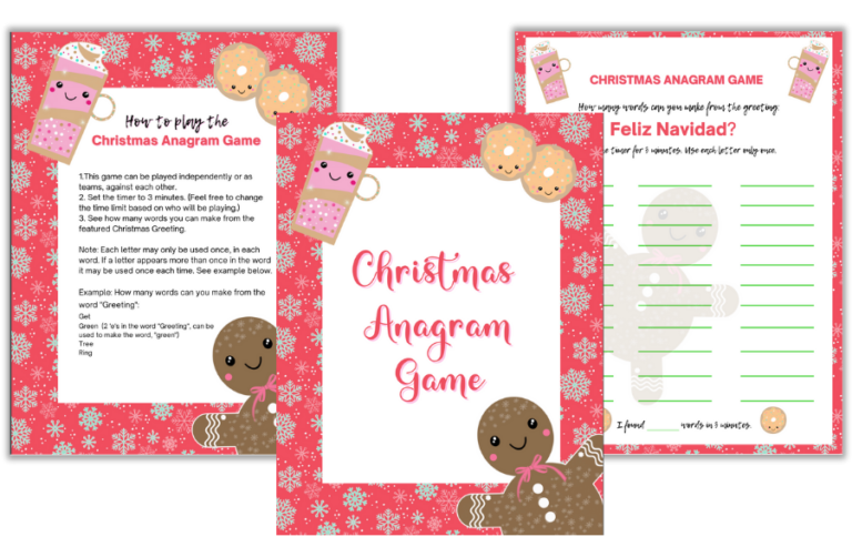 Christmas Printable: Christmas Anagram Activity - Life. Family. Joy